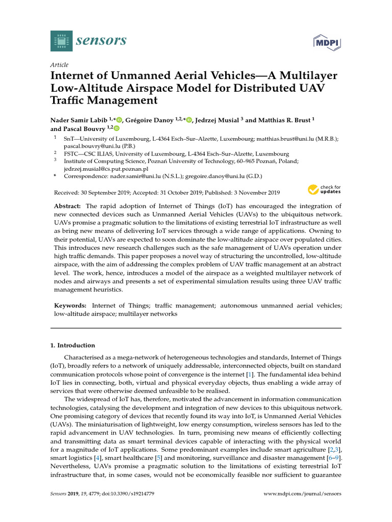 7- Internet of Unmanned Aerial Vehicles—a Multilayer Low-Altitude Airspace Model for Distributed ...