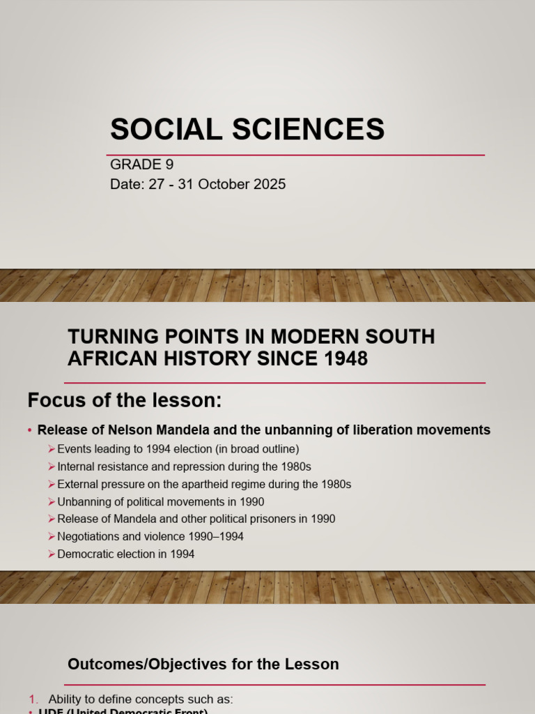 Week 3 Lesson 6 - Release of Nelson Mandela and The Unbanning of ...