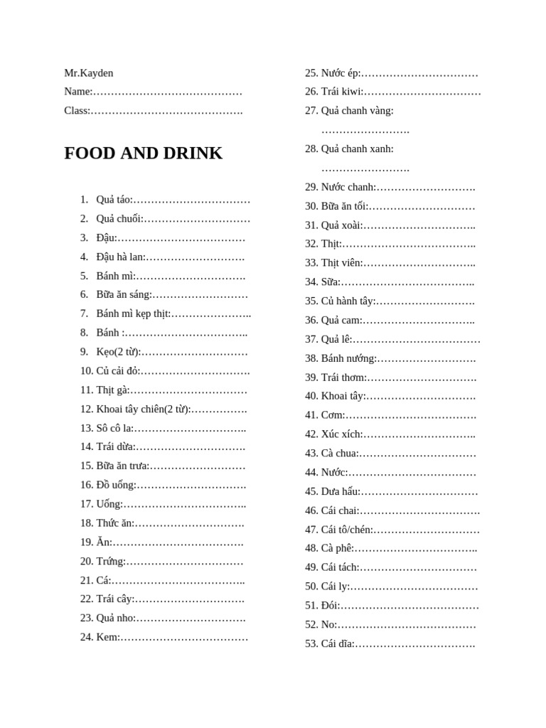Food and Drink | PDF