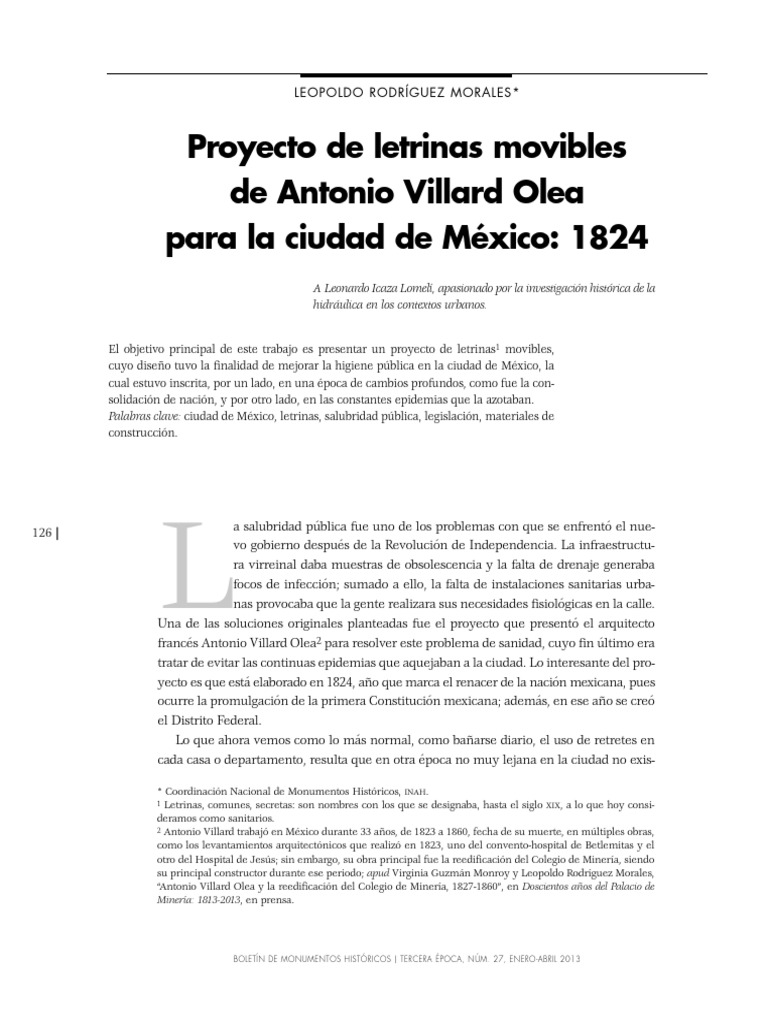 Proyecto de letrinas movibles de Antonio Villard Olea para la ciudad de ...