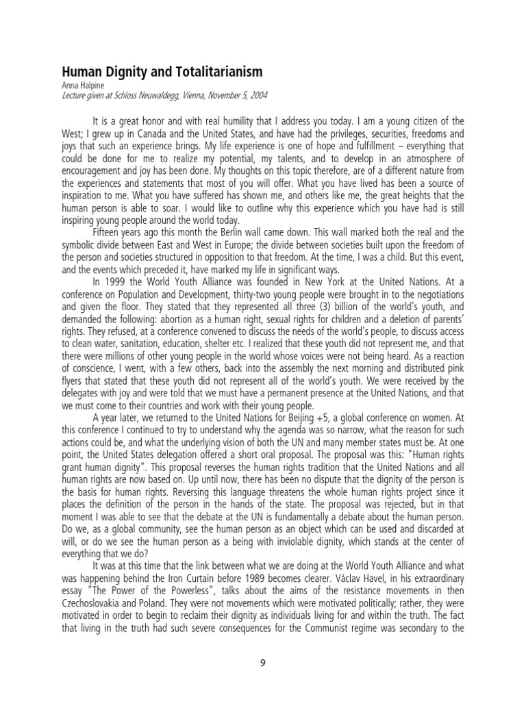 1.2. Human Dignity and Totalitarianism | PDF