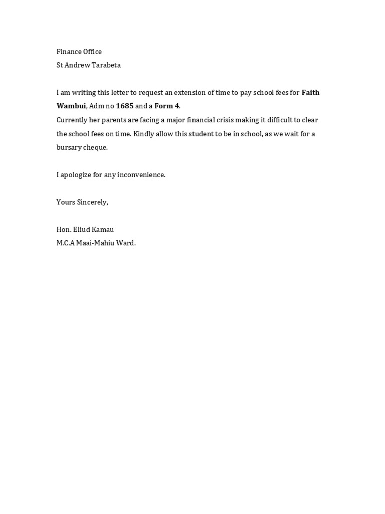 School Fees Extension Request | PDF
