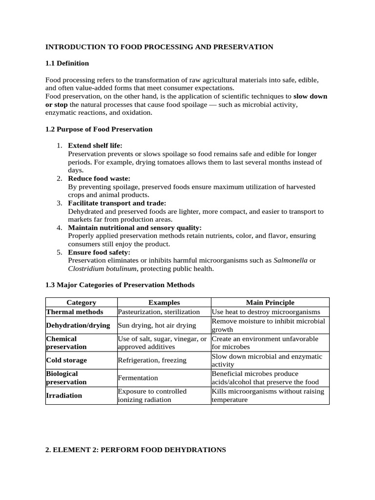 Food Processing and Preservation Guide | PDF | Food Preservation ...
