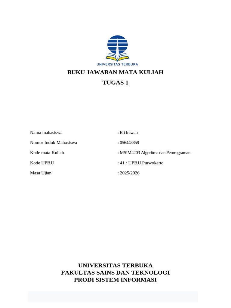 Tugas Algoritma Dan Pemograman | PDF