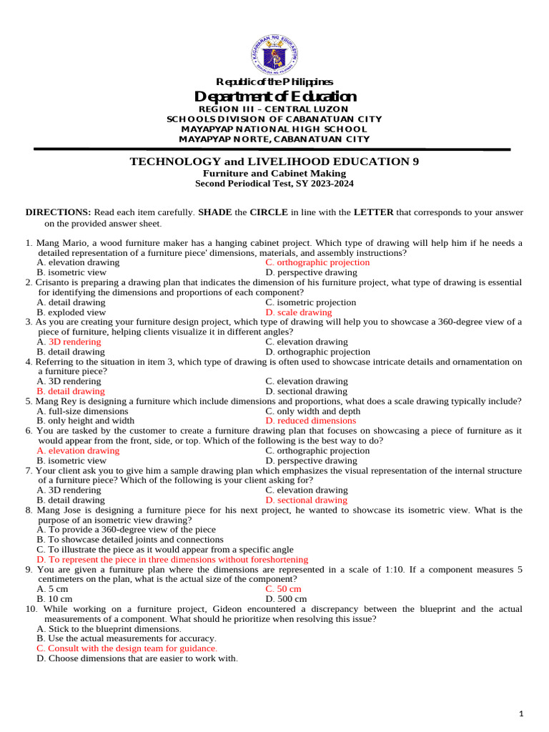 2nd Grading TLE 9and10 FCM | PDF | Technical Drawing