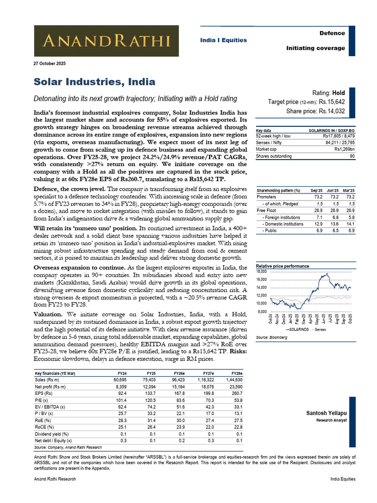 Solar Industries Anand Rathi Oct'25 | PDF | Mining | Economies