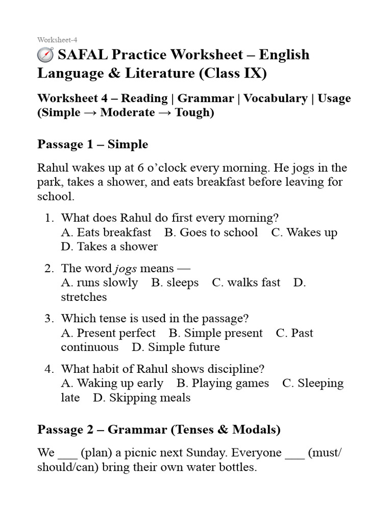 Past Continuous Tense Practice Test | PDF | Verb | Adverb