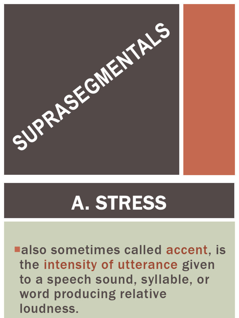 SUPRASEGMENTALS | PDF | Stress (Linguistics) | Word