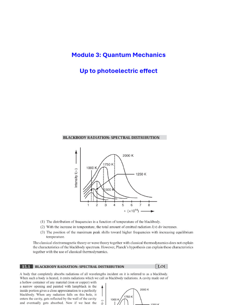 Quantum Mechanics Up To Photoelectric Effect | PDF | Photoelectric ...