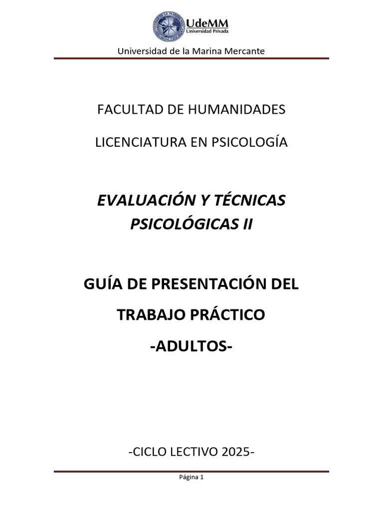 Guía de TP Tecnicas II - 2025 | PDF | Conceptos psicologicos | Ciencias del comportamiento
