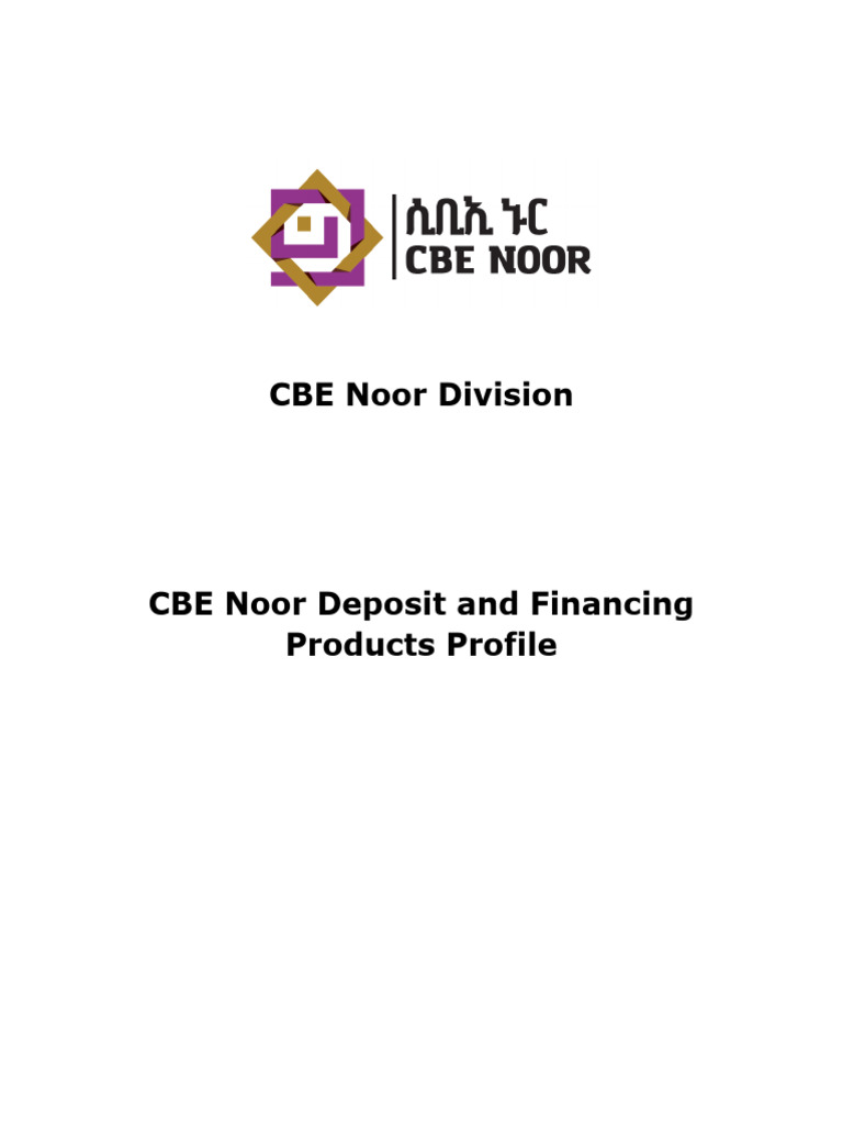 CBE Noor Products Profile1 | PDF | Banks | Identity Document