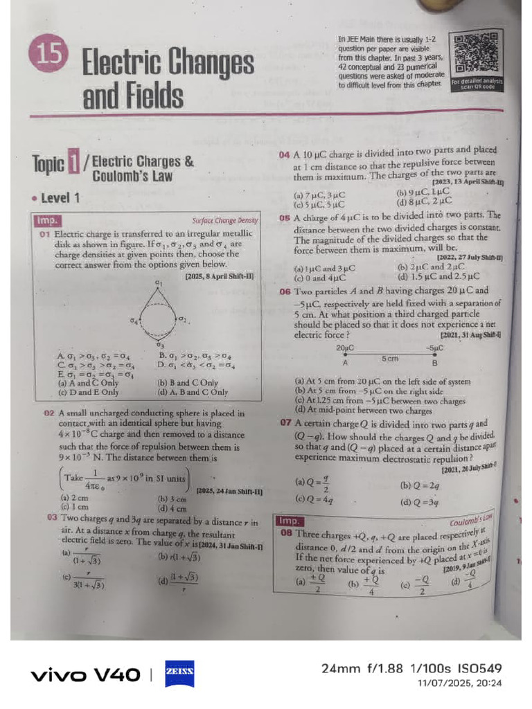 Electric Charges and Fields - 1 | PDF