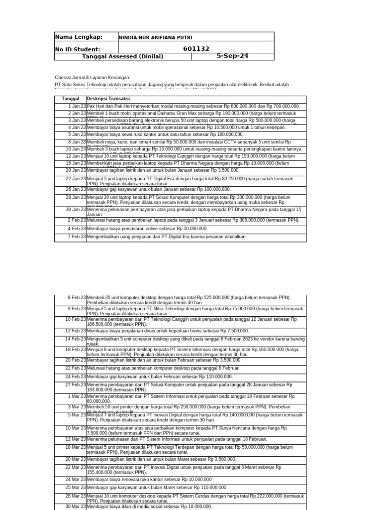 Final Mission - Working Paper Accounting | PDF