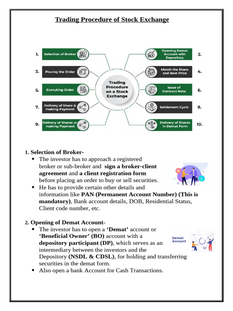 Stock Exchange Trading Procedure | PDF | Settlement (Finance) | Finance ...