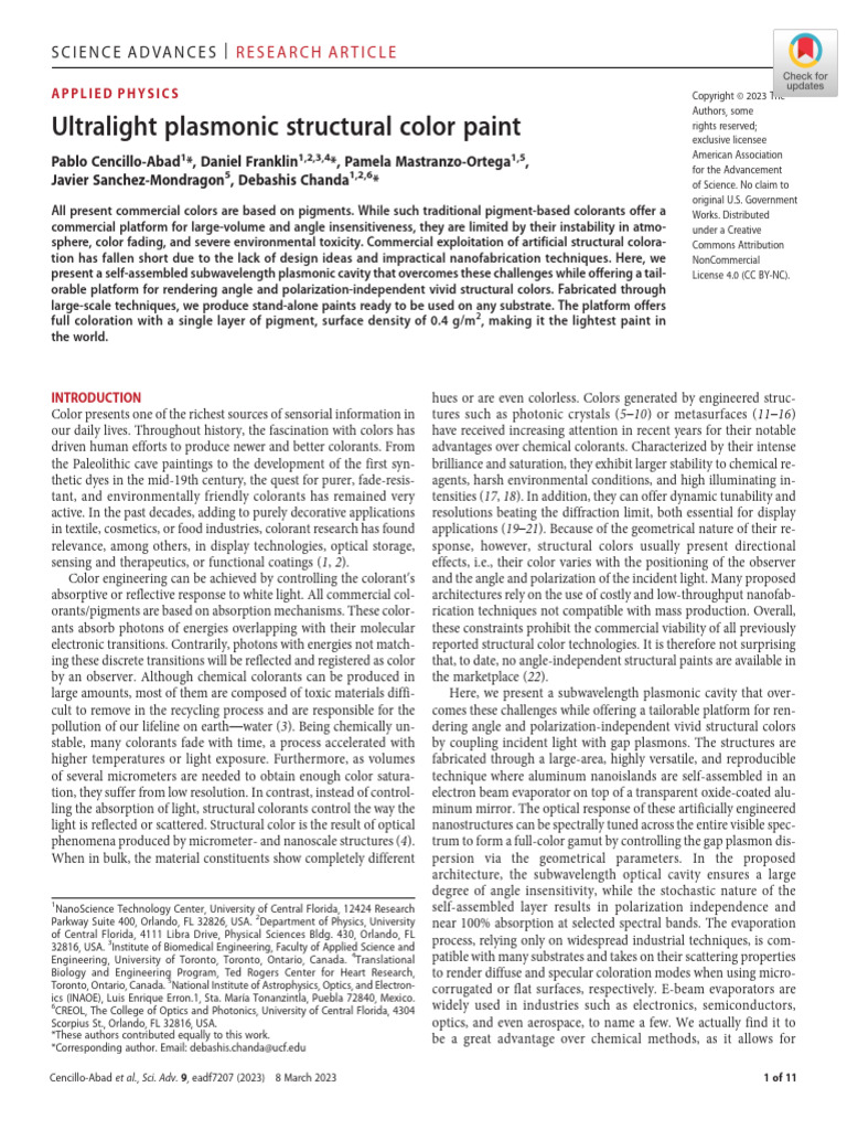 Sciadv Adf7207 | PDF | Plasmon | Nanoparticle