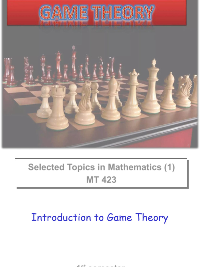 Game Theory Lec 1 | PDF