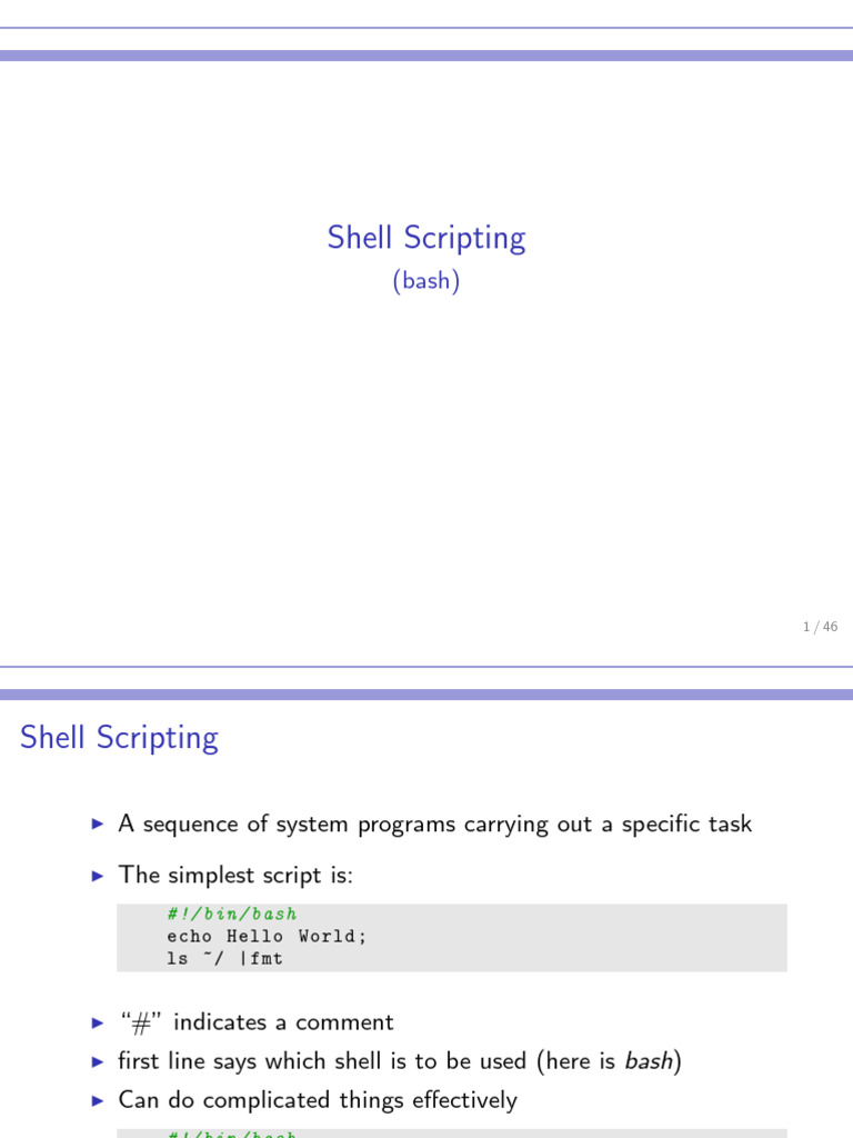 shell scripting bash | PDF | Parameter (Computer Programming) | Computer Programming