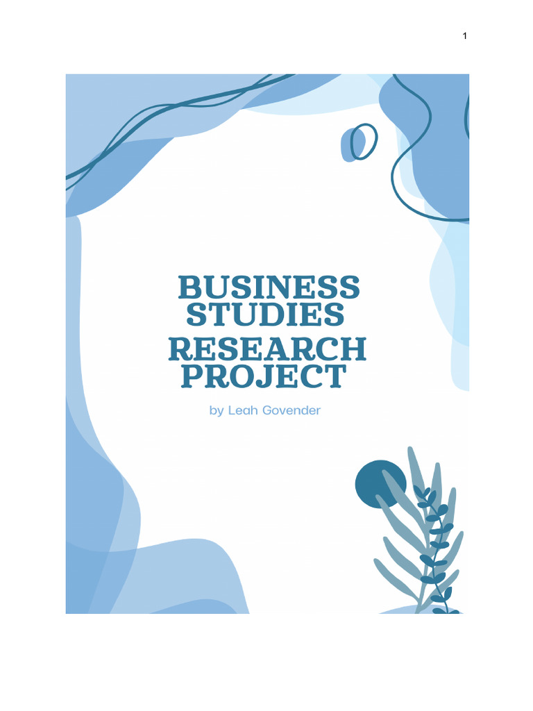Business Studies - Research Project | PDF | Loans | Interest