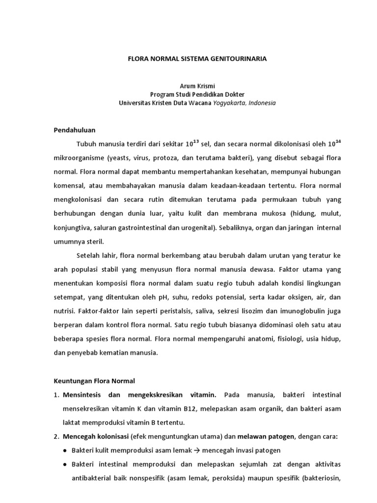 Flora Normal Sistem Genitourinaria Manusia | PDF | Kesehatan Holistik ...