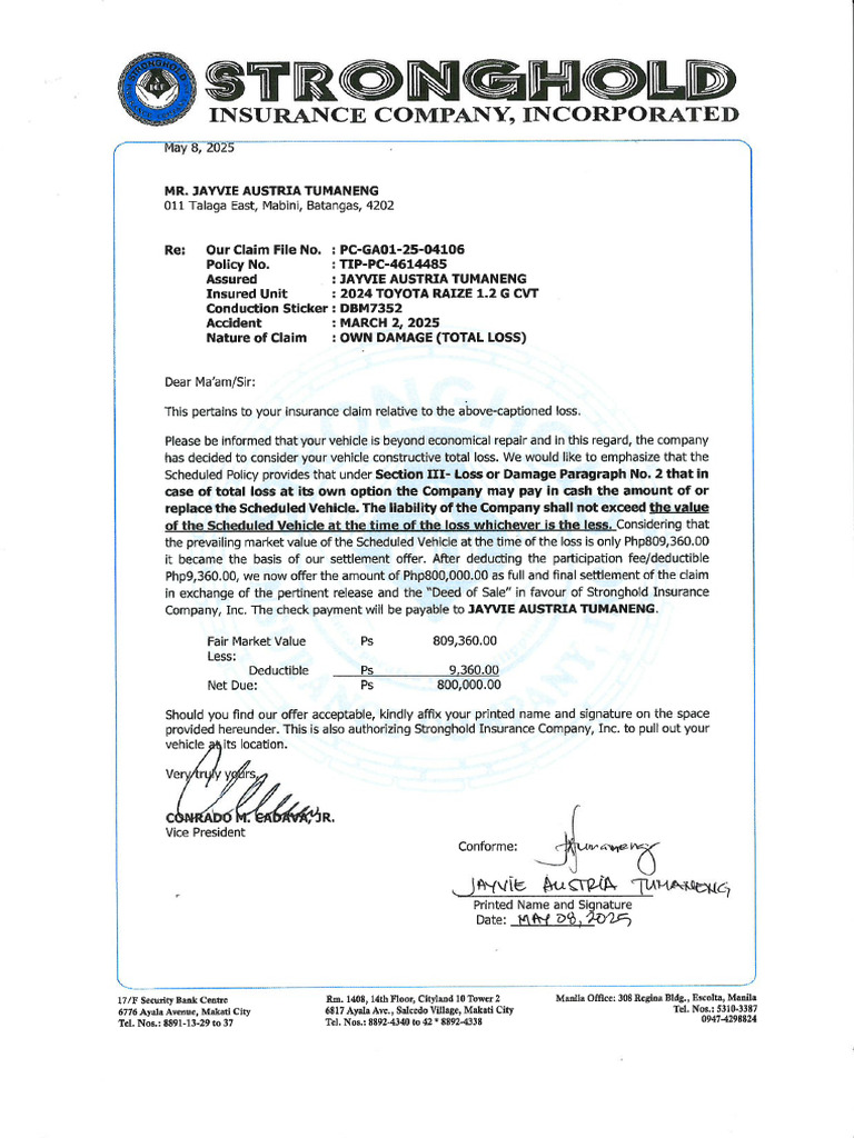 Signed - Form | PDF | Deductible | Insurance