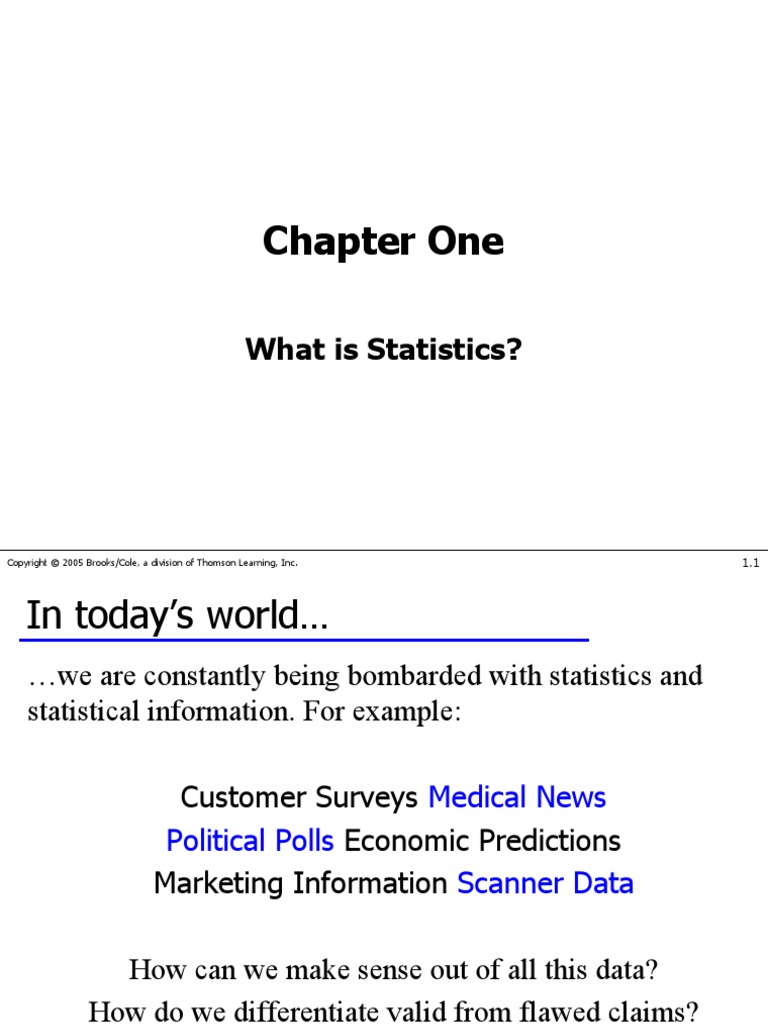 Chapter One: What Is Statistics? | PDF | Statistical Inference | Statistics