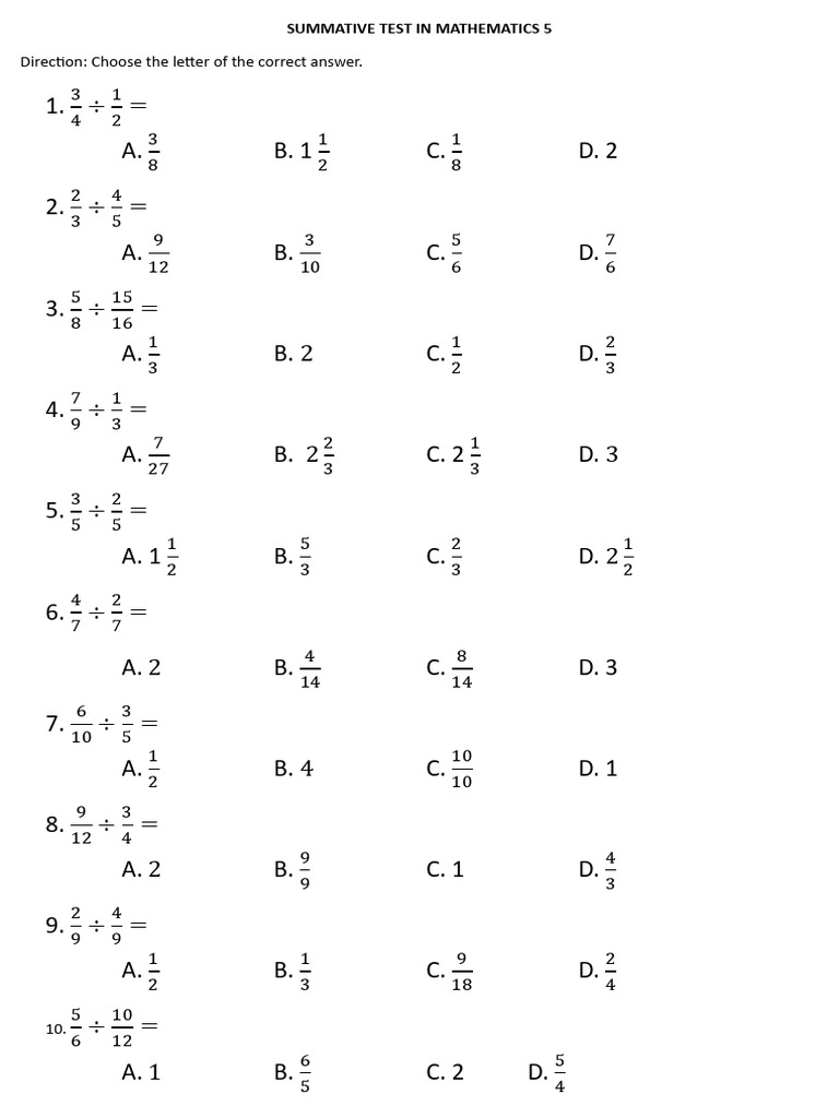 Summative in Math 5 | PDF | Chess | Chess Theory
