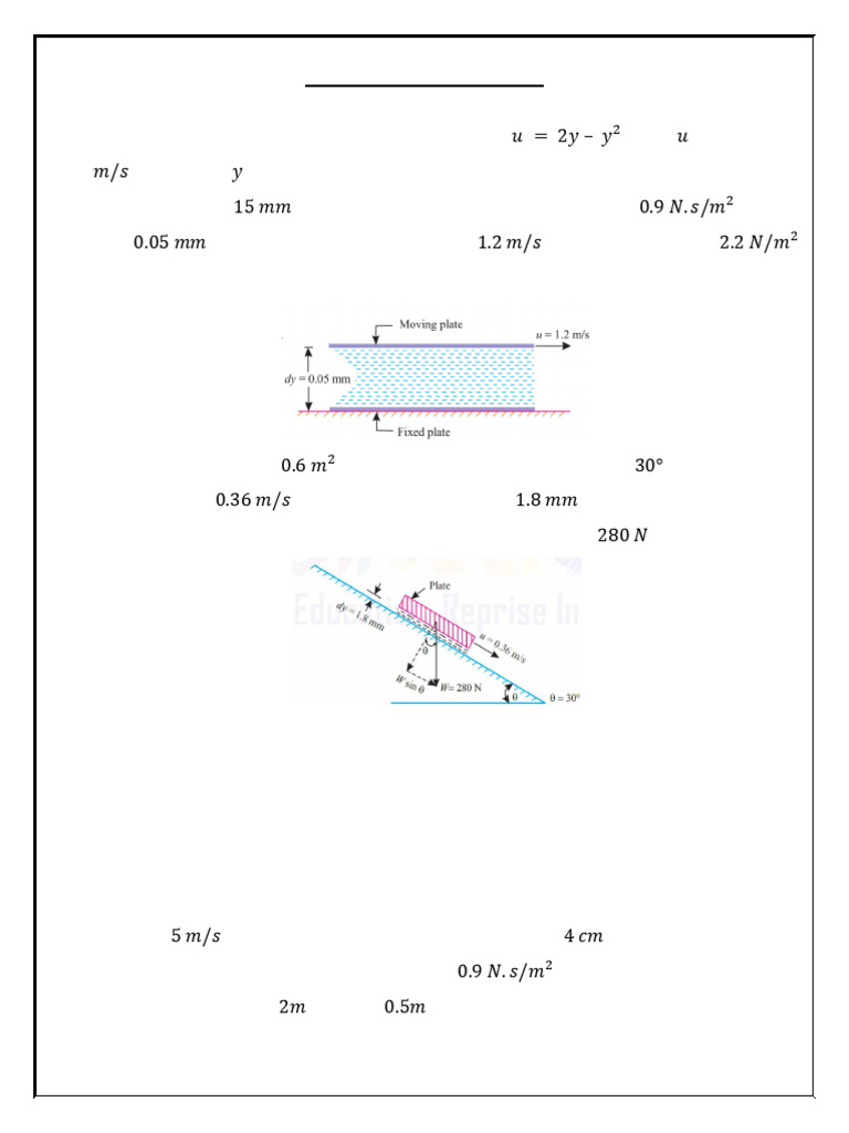 Sheet 1 - Viscosity | PDF | Viscosity | Shear Stress