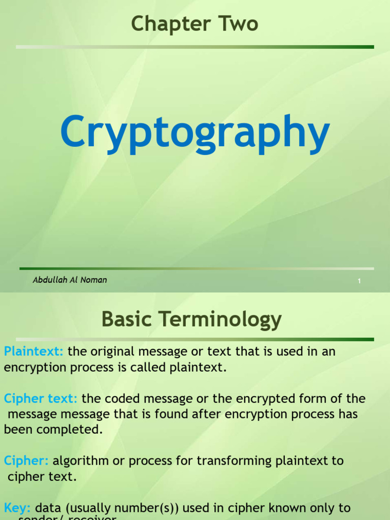 CHAPTER - 2 - Cryptography | PDF | Cryptography | Encryption