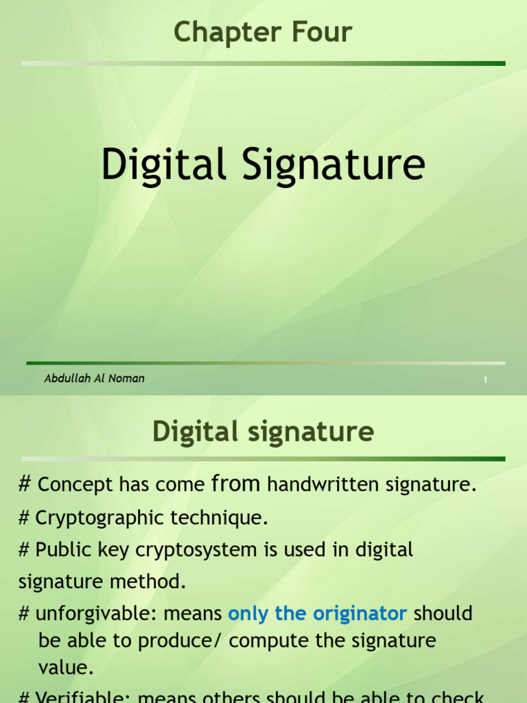 CHAPTER - 4 - Digital - Signature | PDF | Public Key Cryptography ...