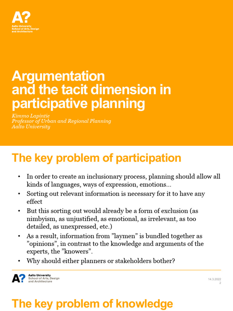 Argumentation and Tacit Knowledge | PDF | Tacit Knowledge | Rhetoric