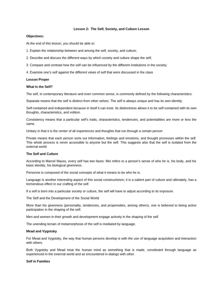 Lesson-2 UTS | PDF | Self | Identity (Social Science)