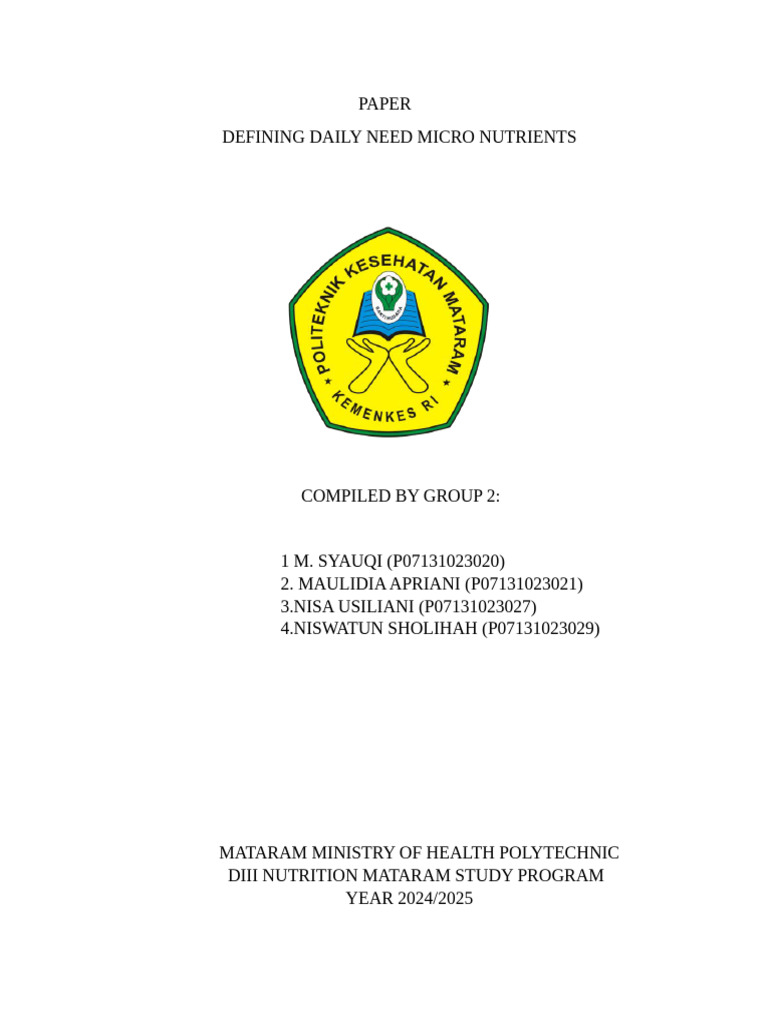 KLP 2 - Makalah Bahasa Inggris | PDF | Nutrition | Diet & Nutrition