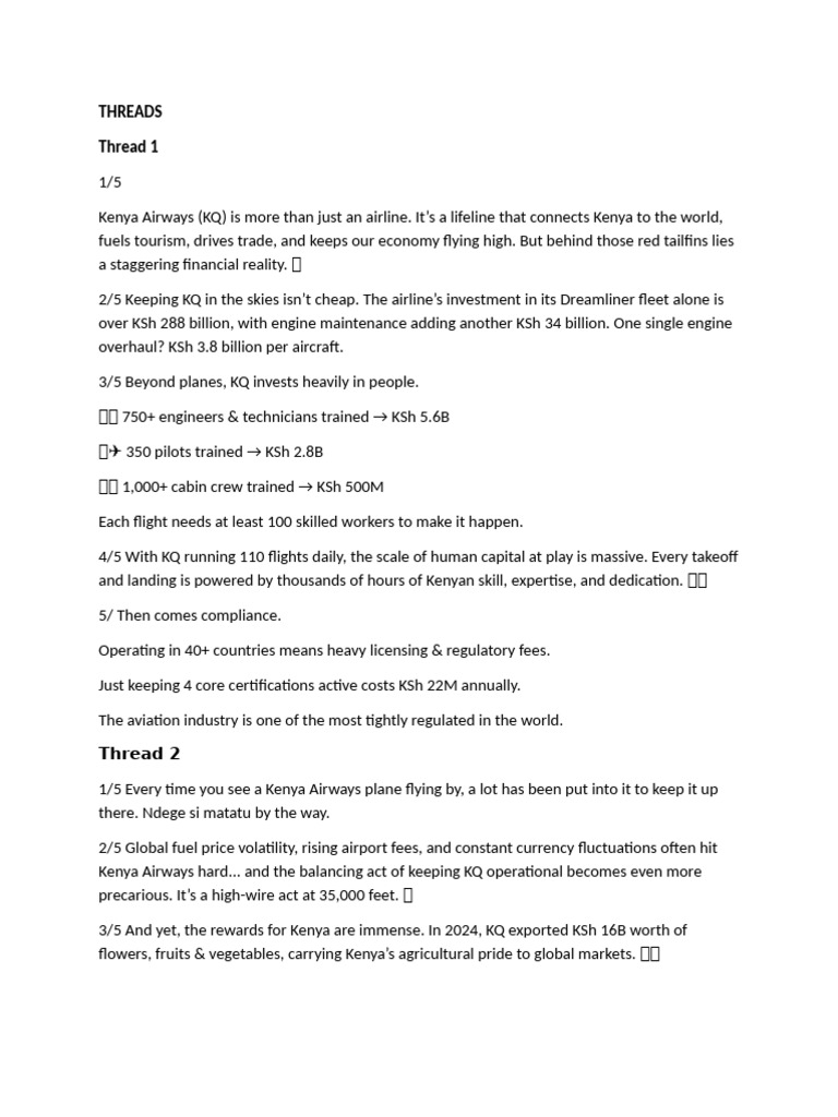 Threads | PDF | Kenya | Aviation