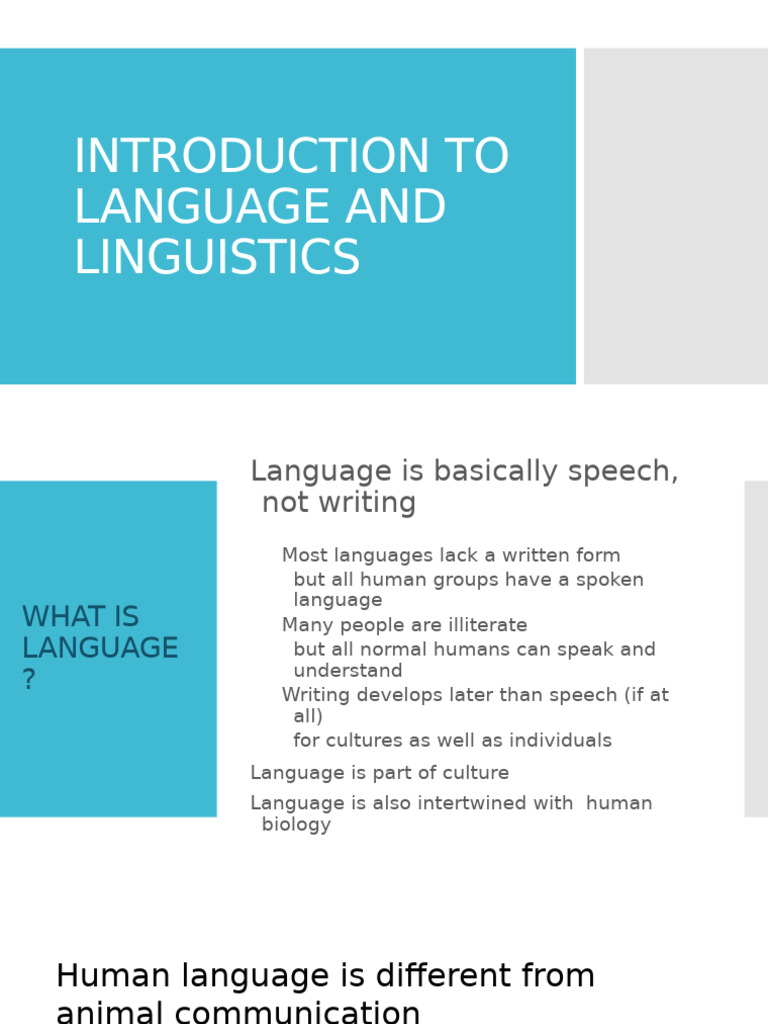 Intro To Linguistics | PDF | Linguistics | Semantics