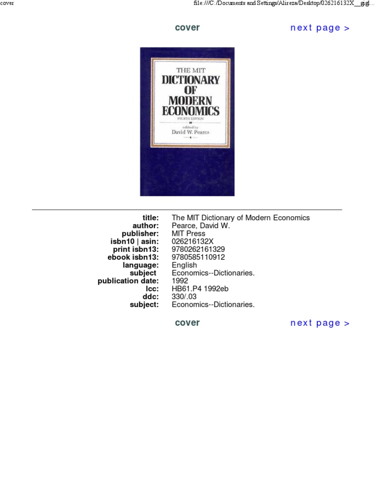 Dictionary of Economics | PDF | Corporate Tax | Aggregate Demand