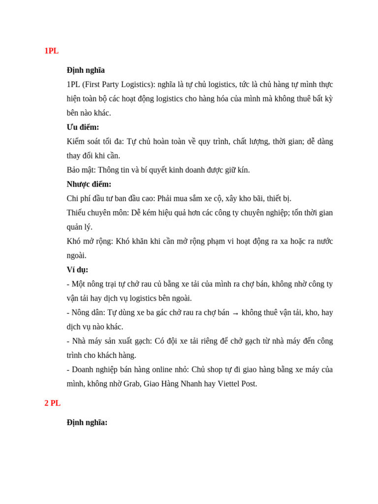 Phân biệt 5PL | PDF