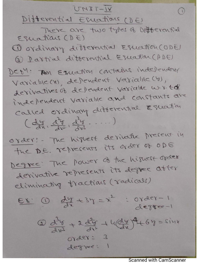 Unit-5 Differential Equation | PDF