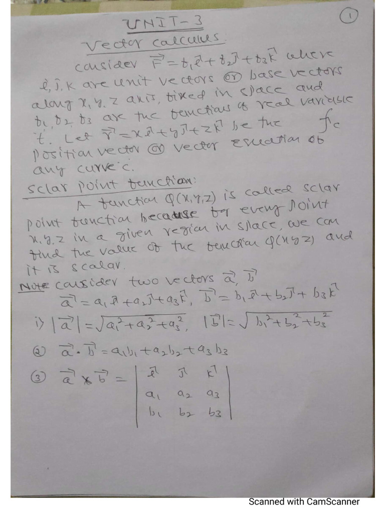 Unit-3 Vector Calculus | PDF