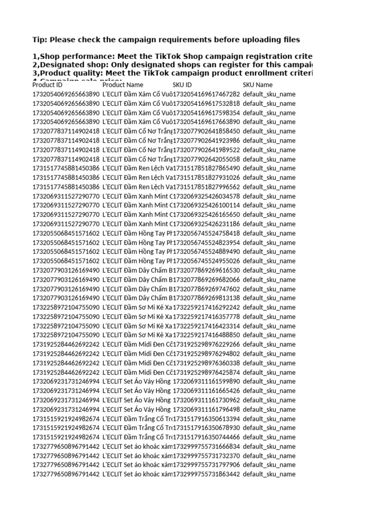 Processing Result Campaign Prefill Template | PDF