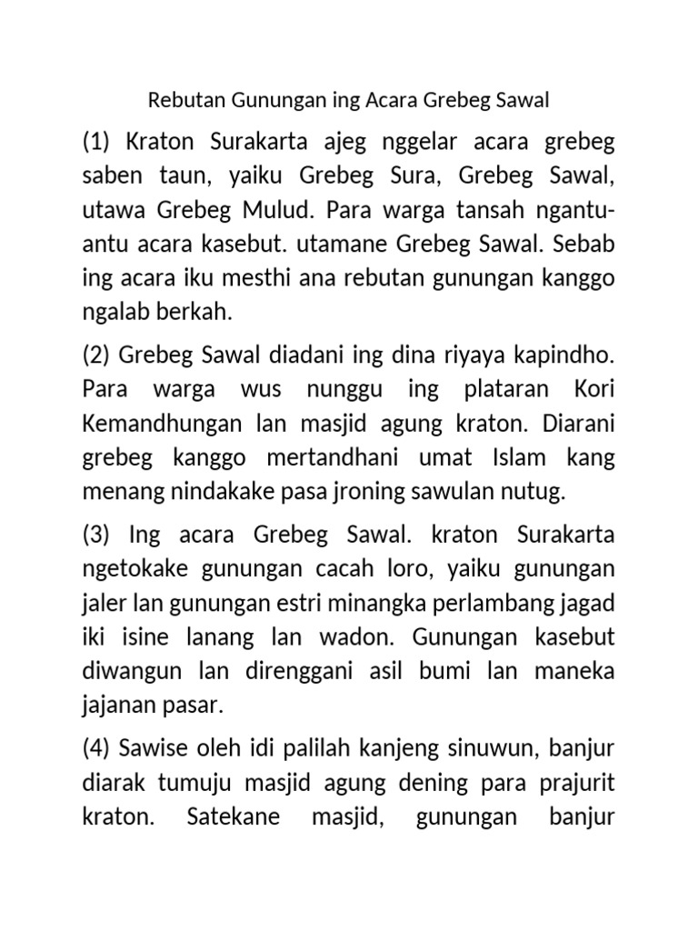 Grebeg Sawal | PDF