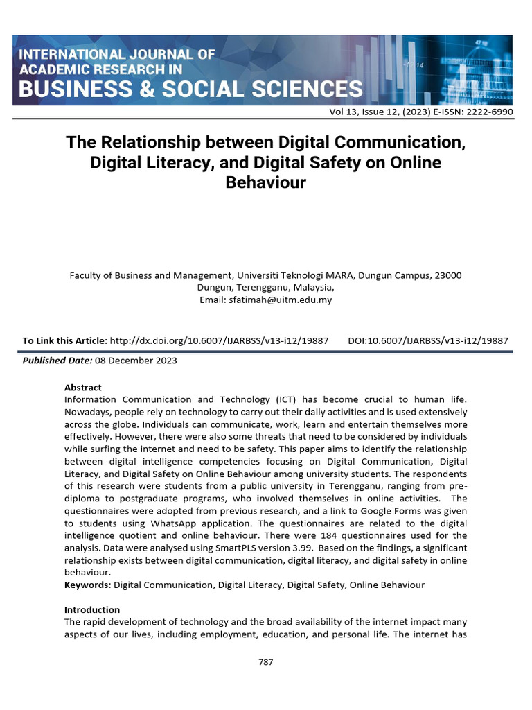The Relationship Between Digital Communication Digital Literacy and ...