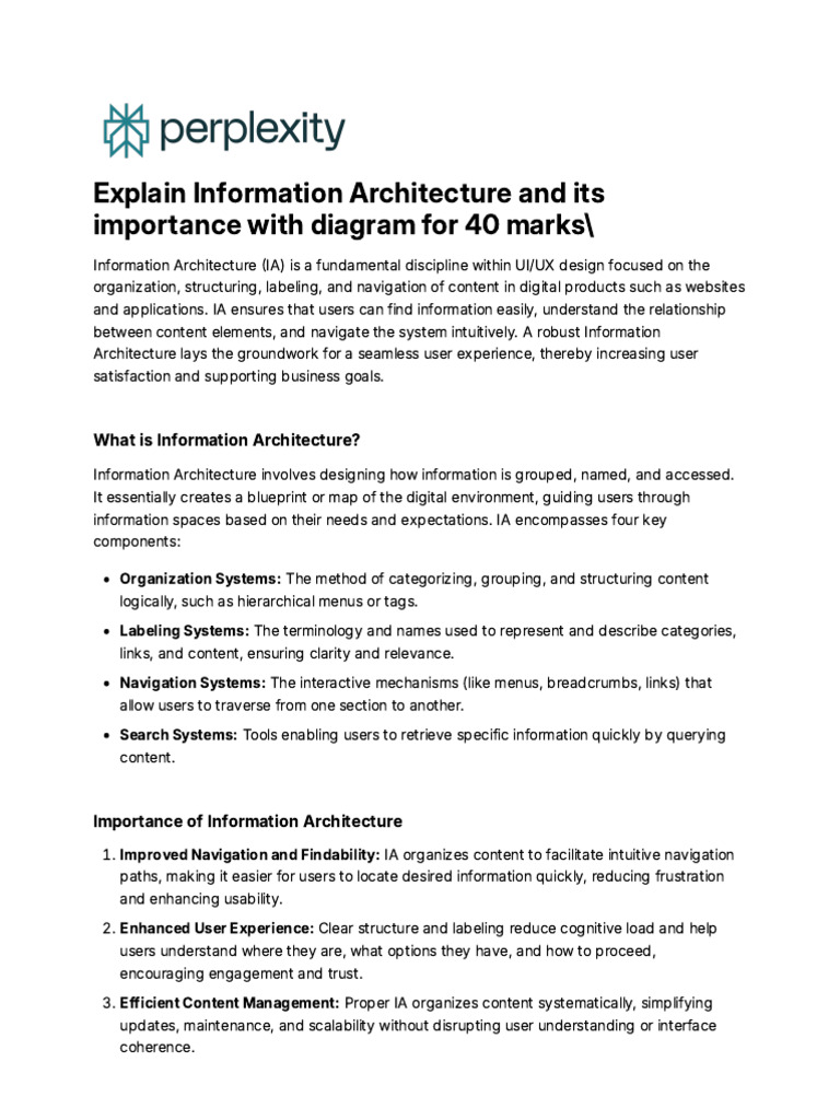 Understanding Information Architecture in UX | PDF | Usability ...