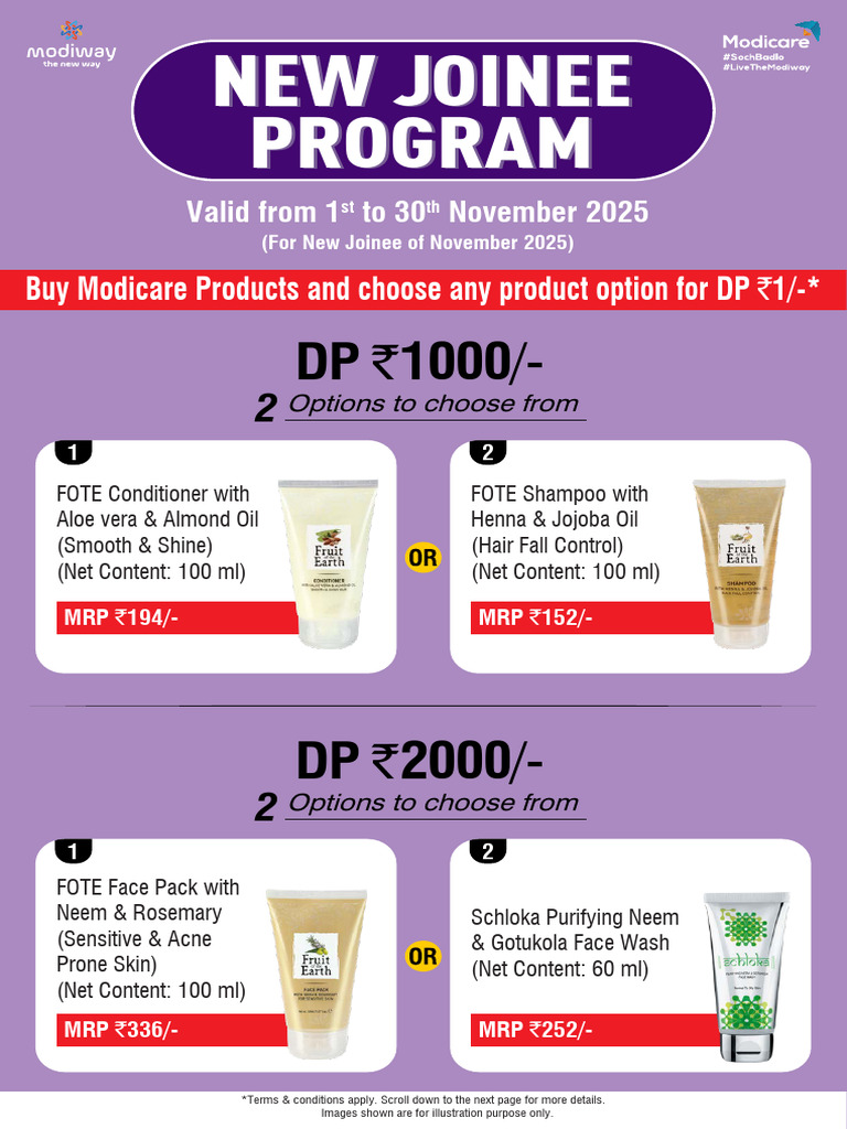 Modicare New Joinee Program November 2025 | PDF