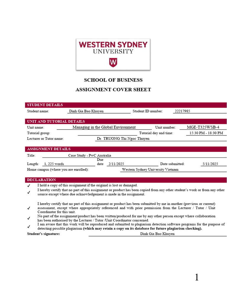 PwC Australia Case Study on Ethics | PDF | Corporate Social ...