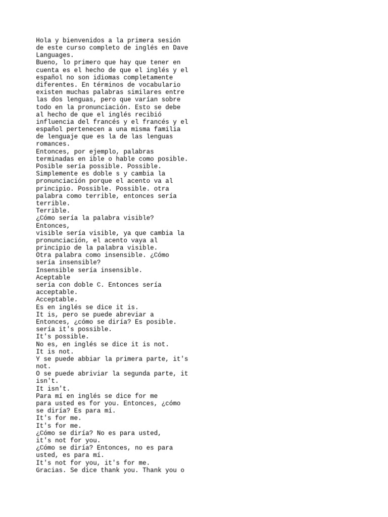 (Spanish (Auto-Generated) ) ??INGLÉS - 1º SESIÓN - It's Not Acceptable ...