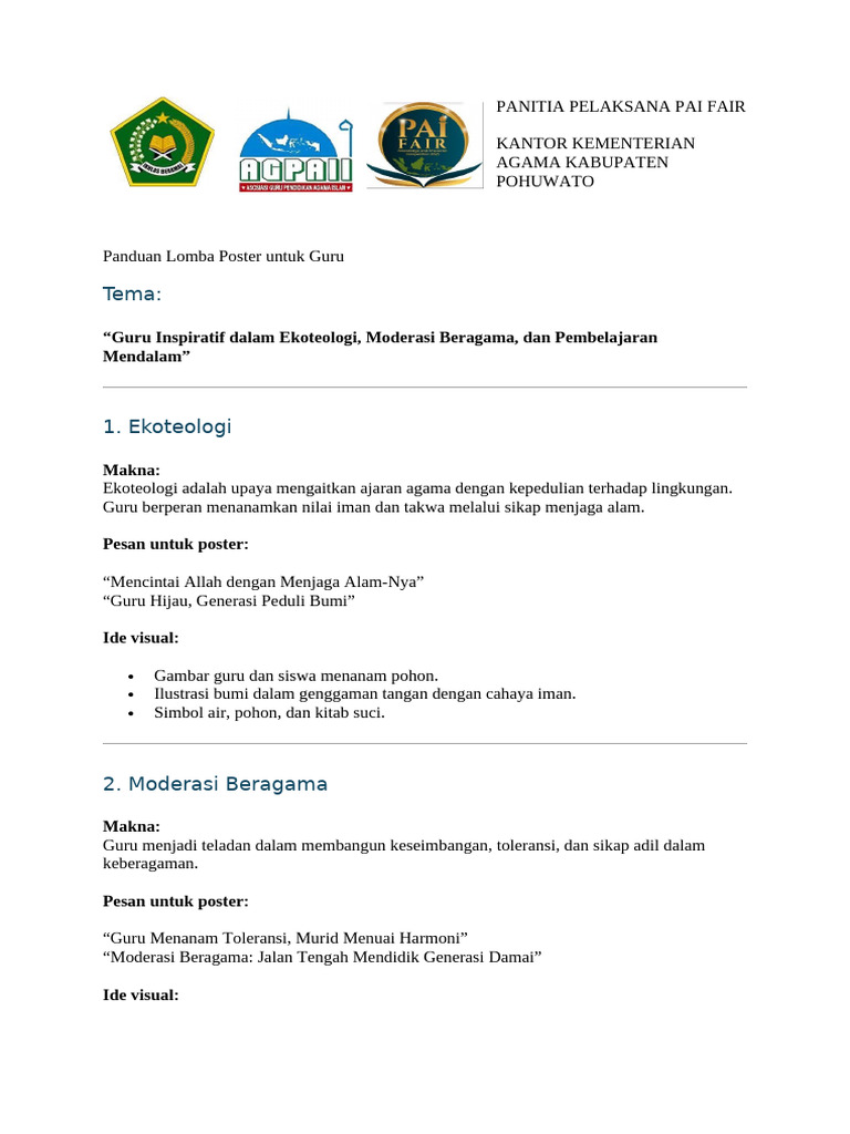 Panduan Lomba Poster Guru Inspiratif | PDF