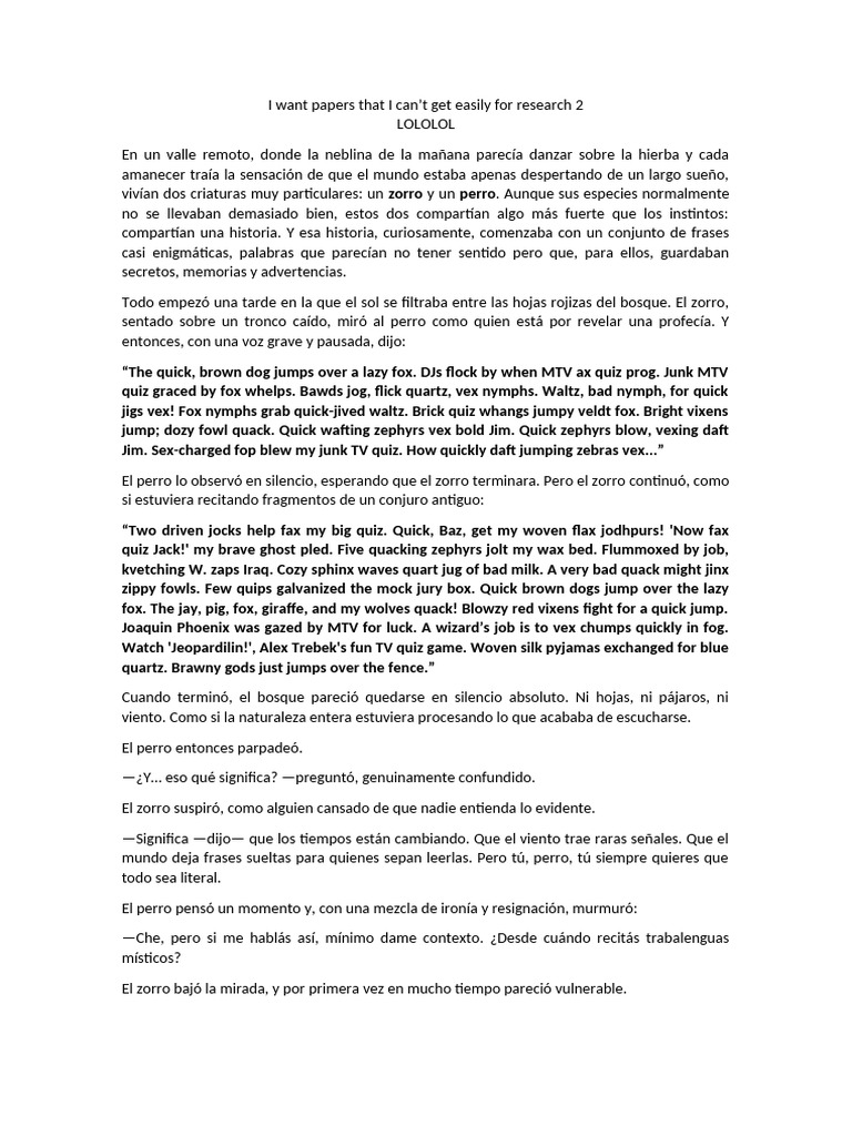 Essay On Cat Story Backup | PDF | Perros