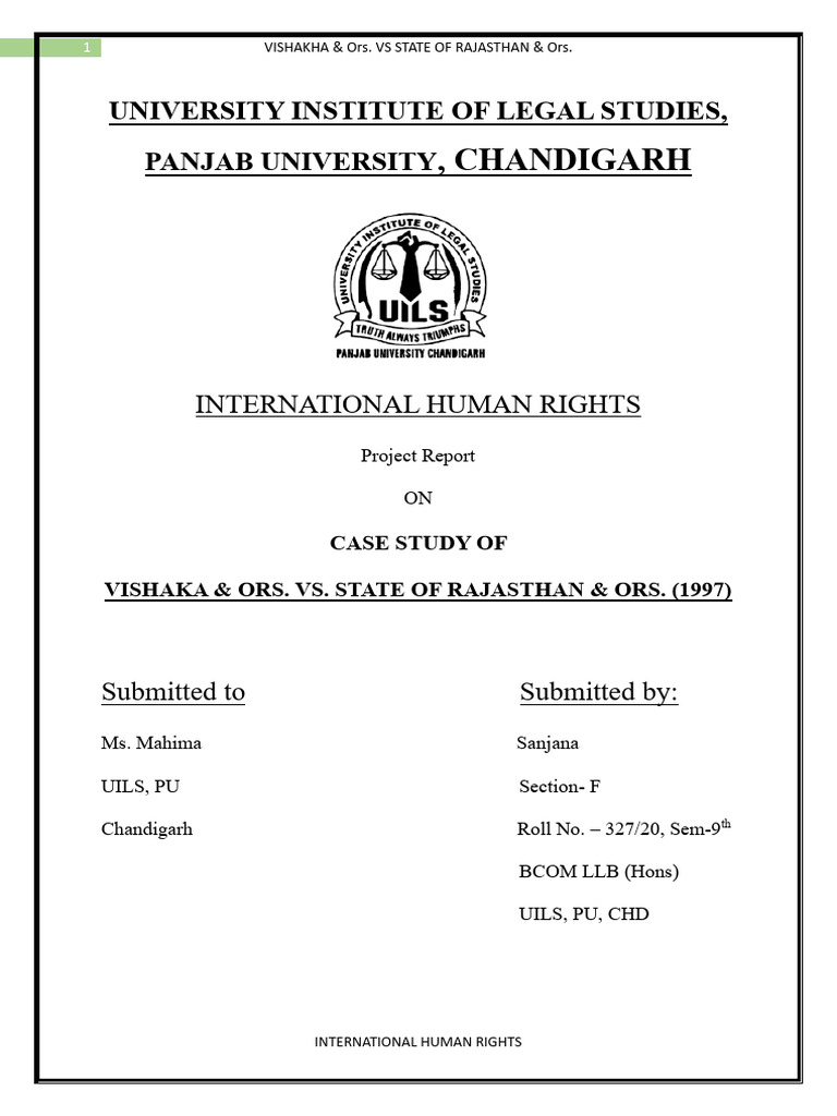 Vishaka Case: Landmark Human Rights Study | PDF | Sexual Harassment ...