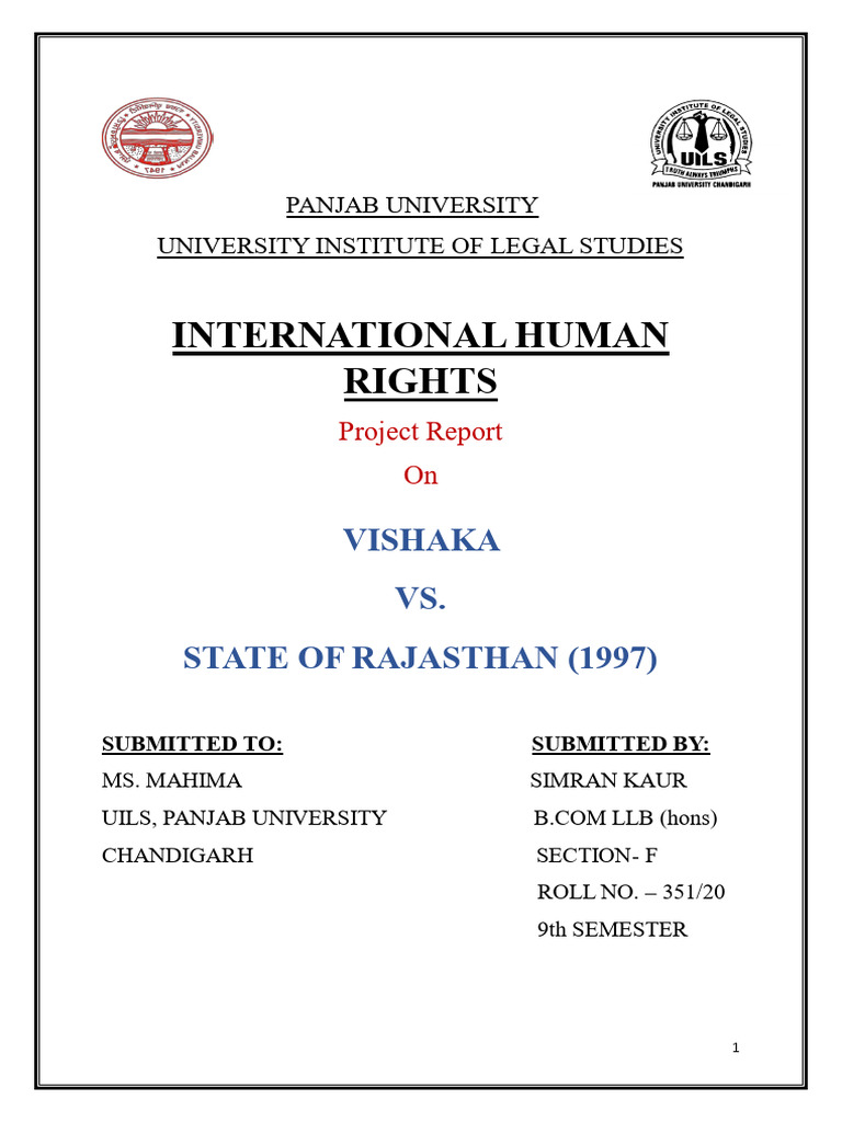 Vishaka Case Analysis: Landmark Ruling | PDF | Sexual Harassment | Justice