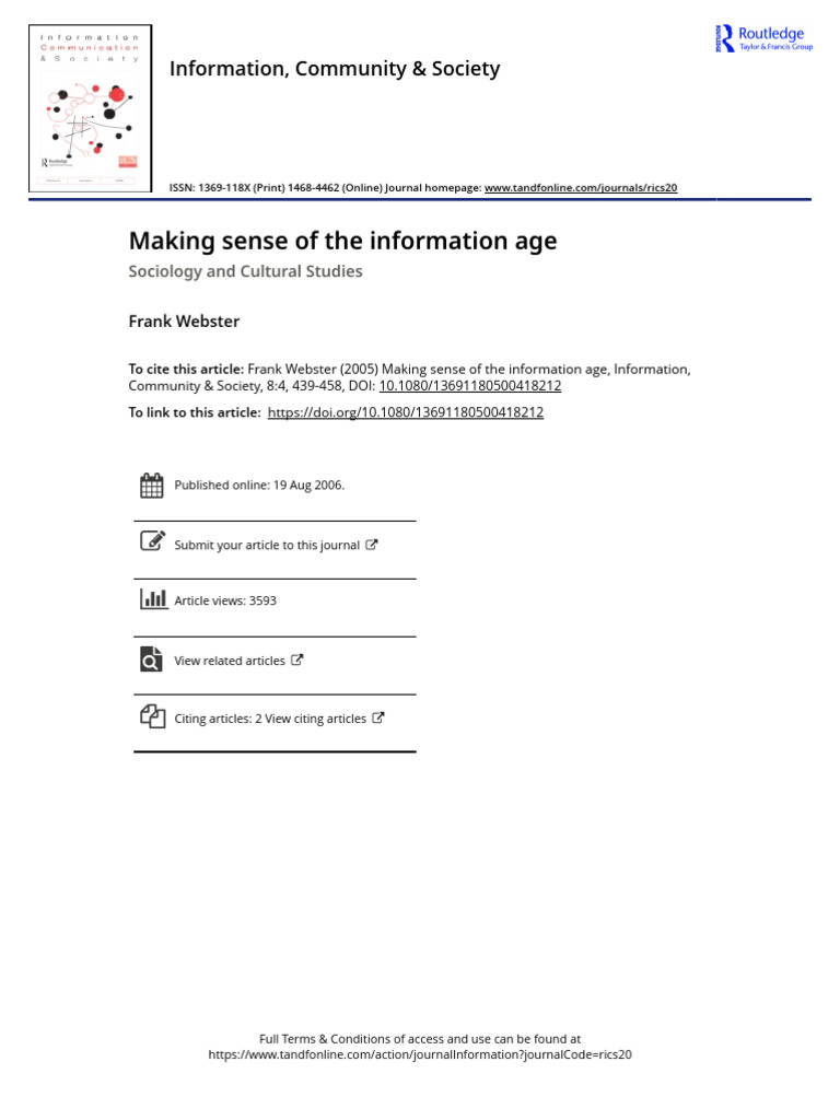 Making Sense of The Information Age | PDF | Sociology | Cultural Studies